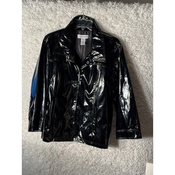 SAGE HARBOUR | Jackets & Coats | Womens Shiny Black Rain Coat | Poshmark